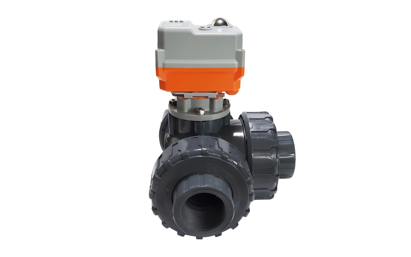 20Nm 3-Way UPVC True Union End Motorized Ball Valve with BSP, NPT or ...