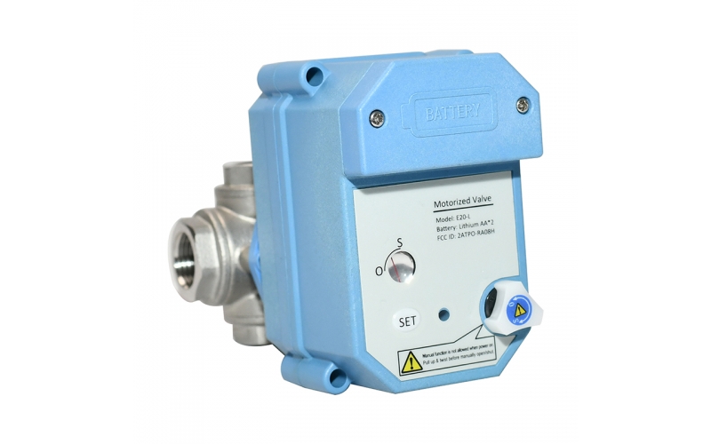 LoraWan Remote control 3 Way Electric Valve Stainless Steel Metal Gears ...
