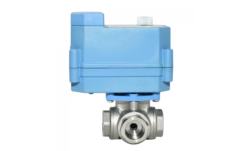LoraWan Remote control 3 Way Electric Valve Stainless Steel Metal Gears ...